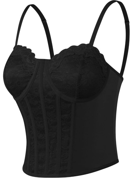 Tops | Women Corset Tops Lace Bustier Top Satin Going Out Top Sexy Cami ...